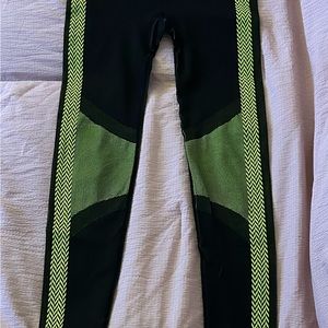 Fabletics | Pants & Jumpsuits | Fabletics Black And Neon Green Legging ...
